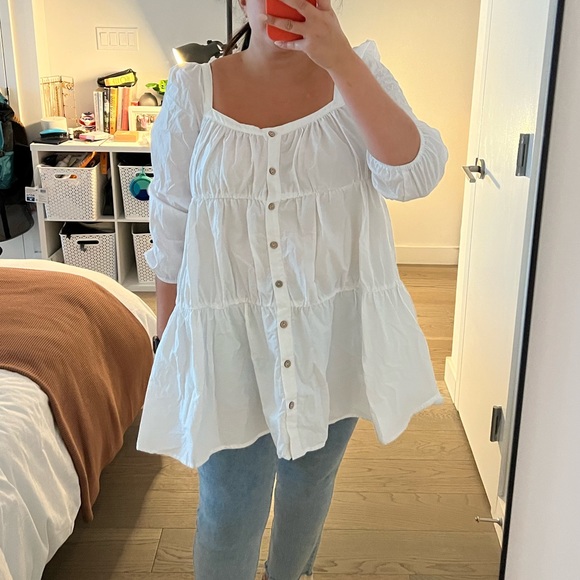 Zara | Dresses | Zara White Button Down Top | Poshmark